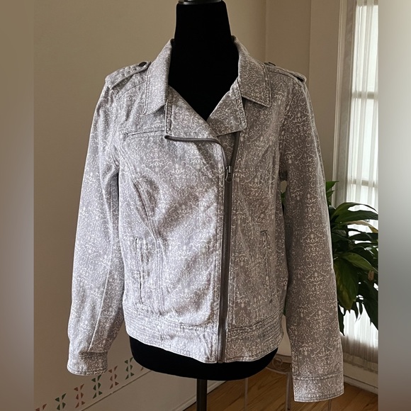 Ruff Hewn | Jackets & Coats | Ruff Hewn Womens Graywhite Denim Bomber ...